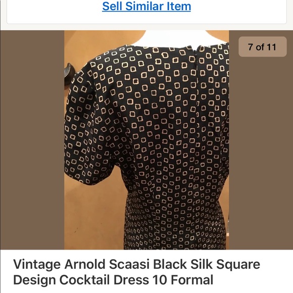Arnold Scaasi | Dresses | Vintage Scaasi Black Silk Square Cocktail ...